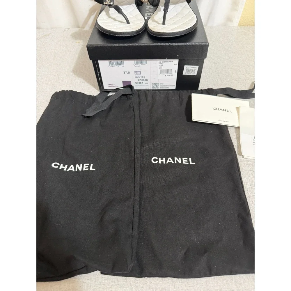 CHANEL | Shoes | Chanel Womens Us Size 7 Black With Pearls Flat Buckle ...